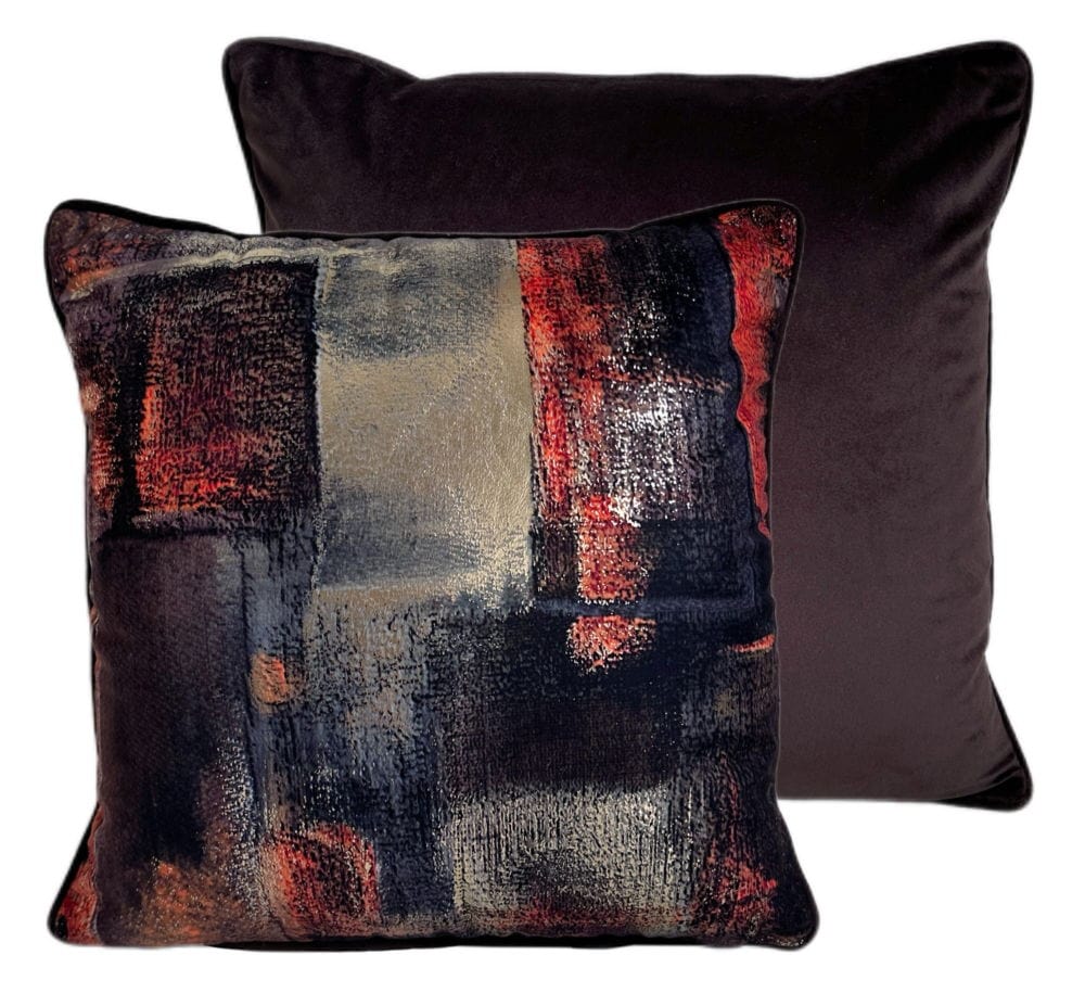 PM INDUSTRIAL PRNT WITH GOLD MTALLIC Gold / 45x45 cm | Malini Cushion ...