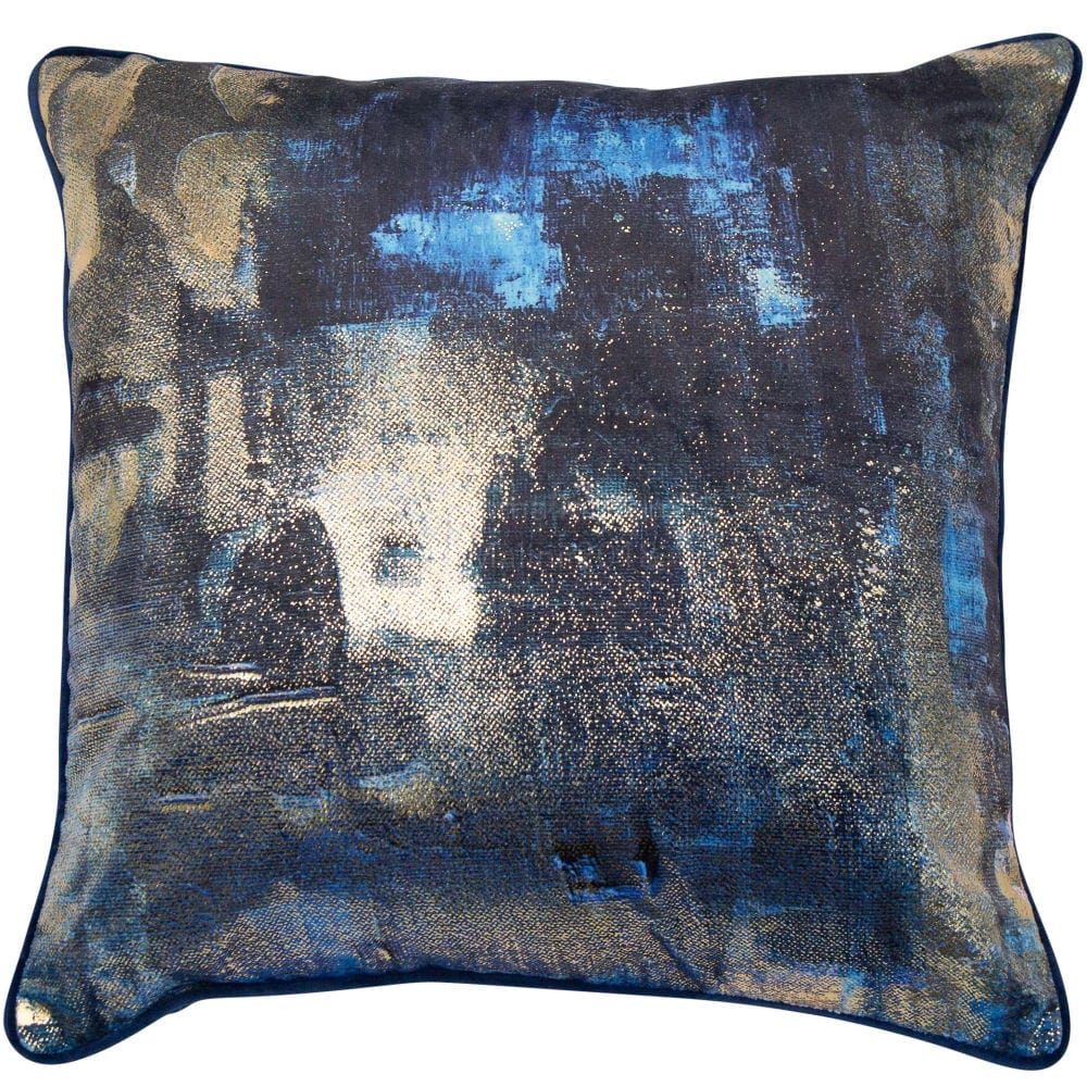 NAVY GOLD ABSTRACT PRINT Navy / 45x45 cm | Malini Cushion | Atmacha ...