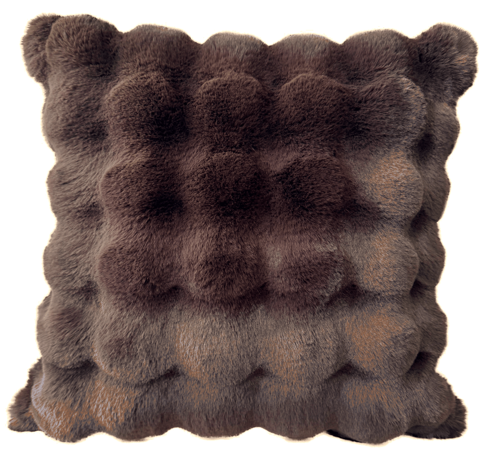 SOFT BUBBLE CSH IN FAUX RABBIT CHOC 50x50 cm | Malini Cushion | Atmacha ...